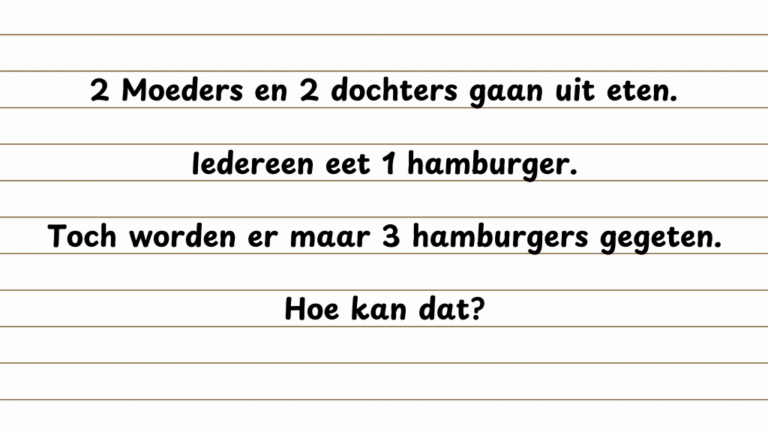 Moeilijk raadsel: Hoe kunnen er maar 3 hamburgers gegeten zijn?